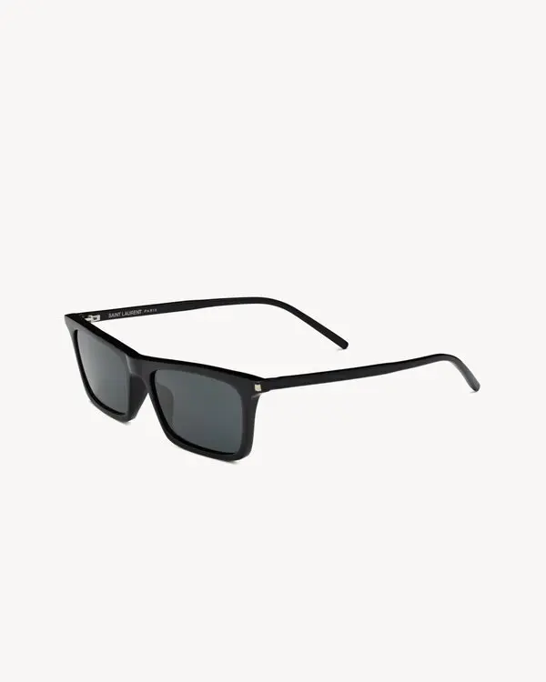 Saint Laurent Betty Thin Rectangular Sunglasses - Black
