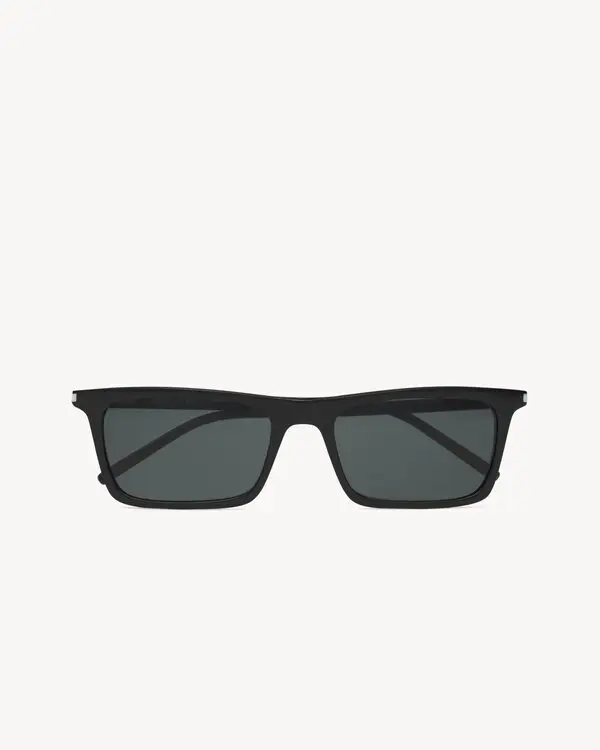 Saint Laurent Betty Thin Rectangular Sunglasses - Black