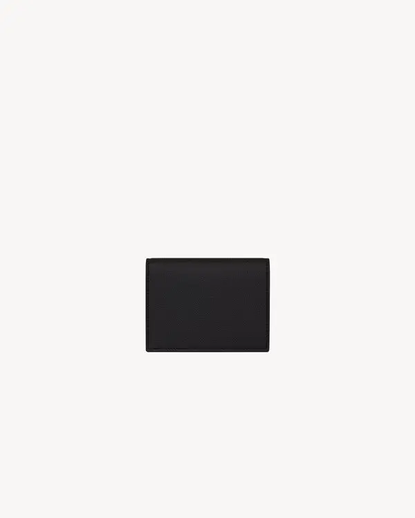 Saint Laurent One Sizeptown Business-card Case In Grain De Poudre Leather