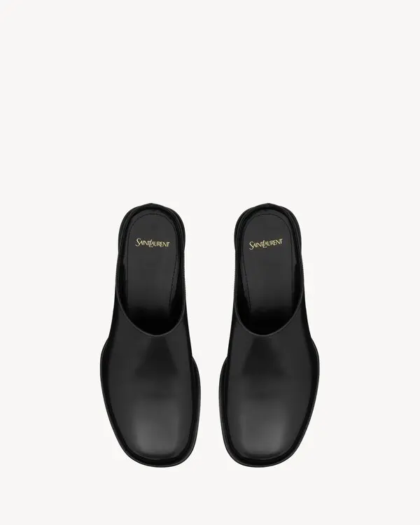 Saint Laurent Angus Mules In Smooth Leather - Black