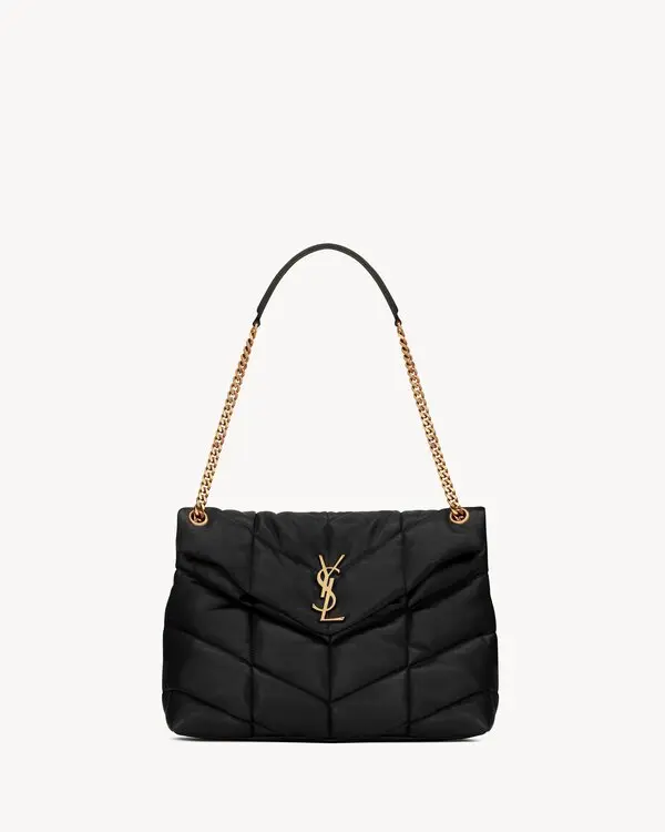 Saint Laurent Puffer Medium In Lambskin - Black