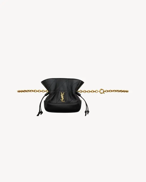 Saint Laurent Jamie Chain Belt Bag In Lambskin - Black