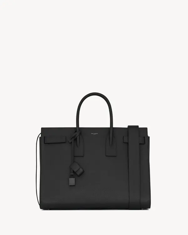 Saint Laurent Sac De Jour Large In Grained Leather - Black