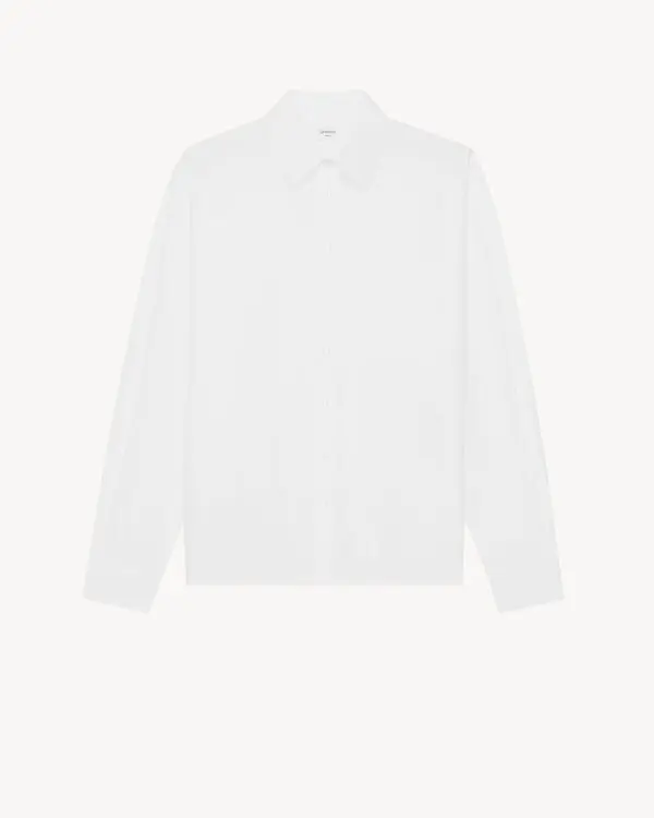 Saint Laurent Shirt In Silk Poplin - Blanc