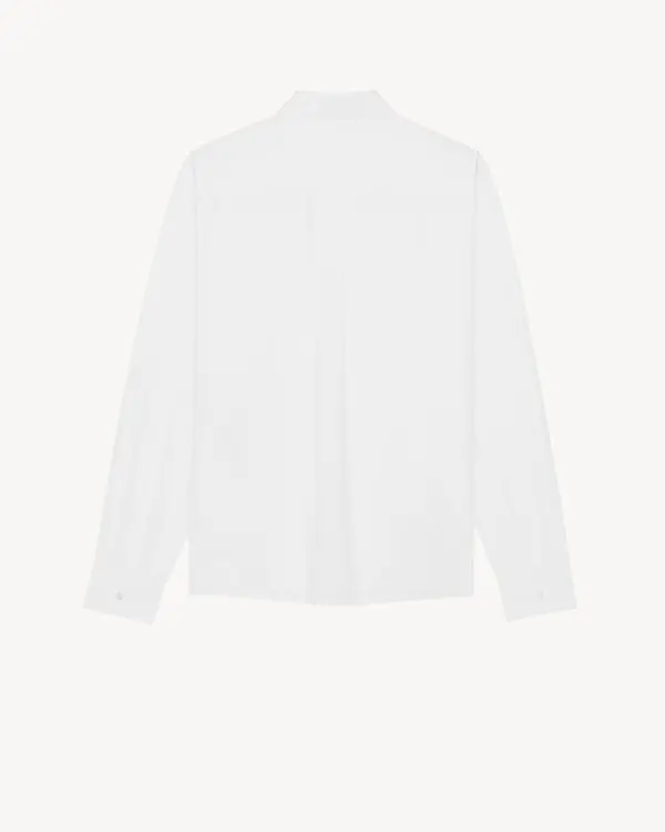 Saint Laurent Shirt In Silk Poplin - Blanc