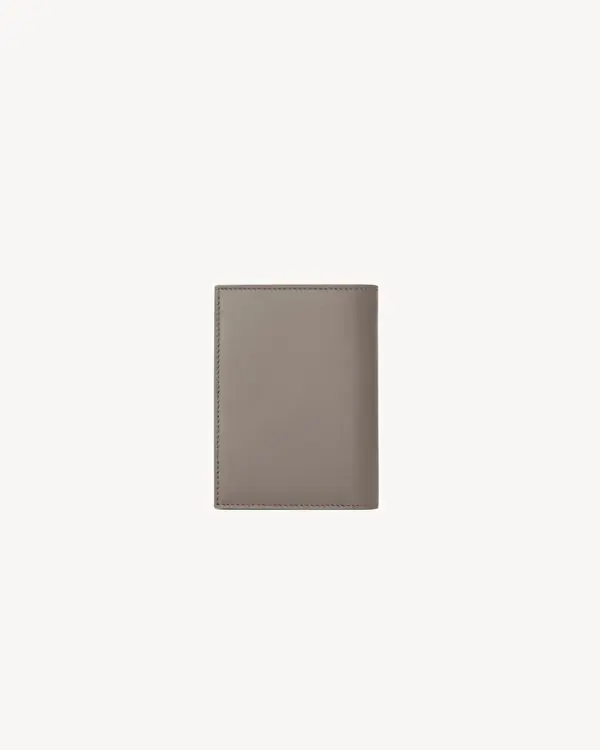 Saint Laurent Paris Credit Card Wallet In Smooth Leather - Light Taupe