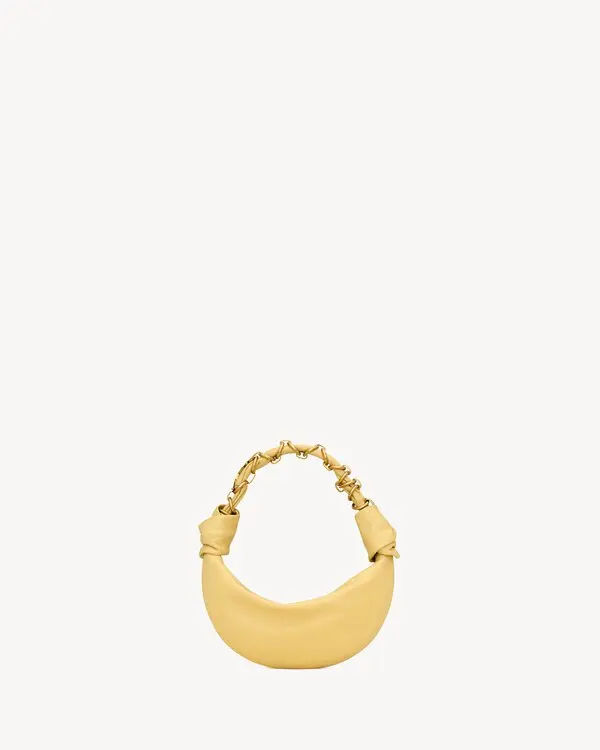 Saint Laurent Amalia Mini Hobo Bag In Lambskin - Soft Lemon