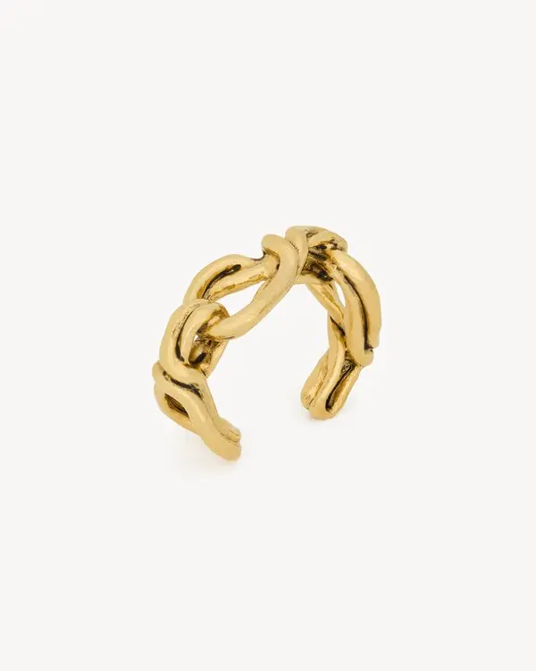Saint Laurent Knotted Metal Cuff Bracelet - Patinated Gold