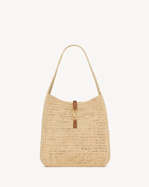 Saint Laurent Le 5 À 7 Supple Large Raffia Shoulder Bag