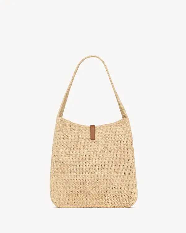 Saint Laurent Le 5 À 7 Supple Large Raffia Shoulder Bag