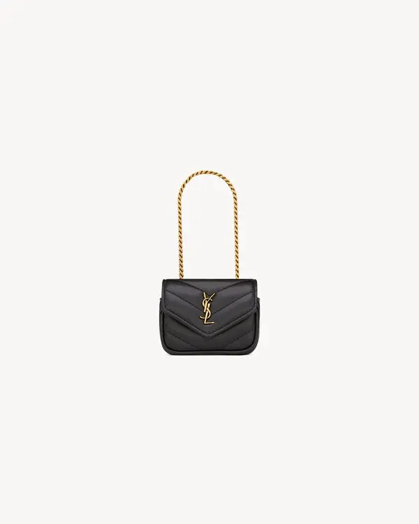 Saint Laurent Loulou Charm In Lambskin - Black