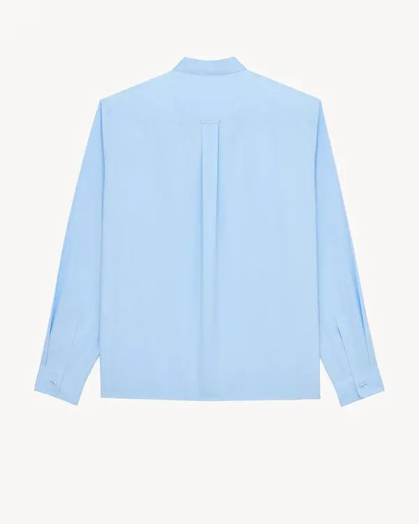 Saint Laurent Shirt In Cotton Poplin - Bleu