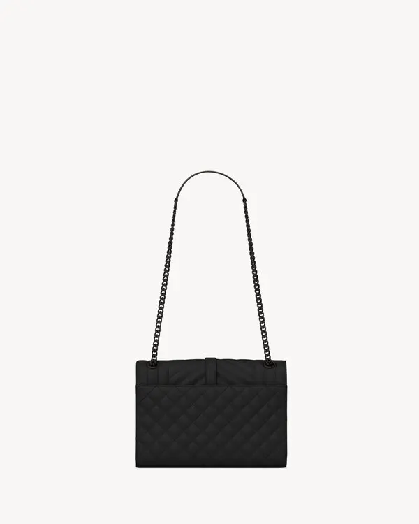 Saint Laurent Envelope Medium Quilted Leather Bag - Black