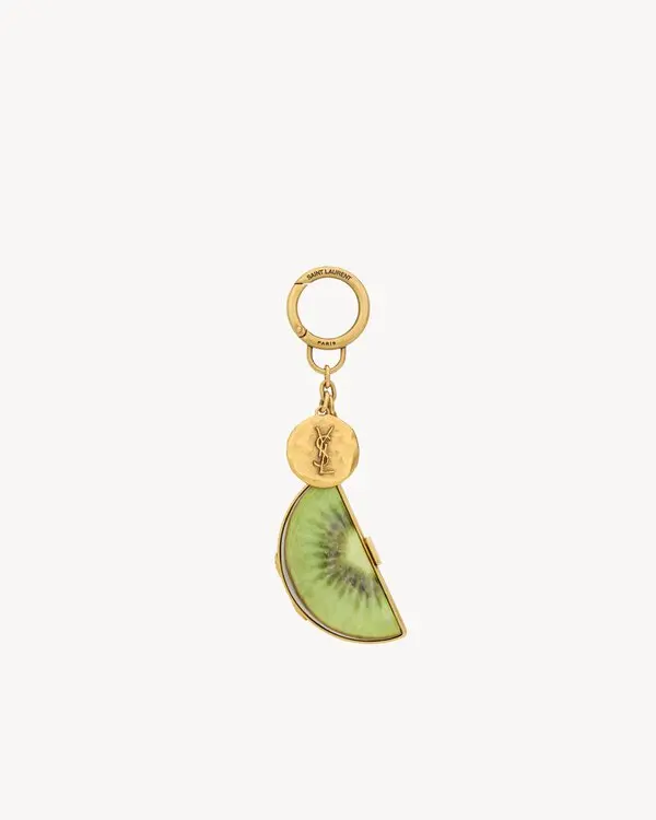 Saint Laurent Resin Wedge Keyring With Cassandre Medallion - Kiwi