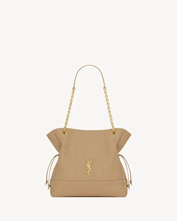Saint Laurent Jamie Shopping Small In Lambskin - Clear Beige