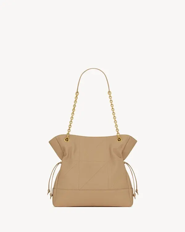 Saint Laurent Jamie Shopping Small In Lambskin - Clear Beige
