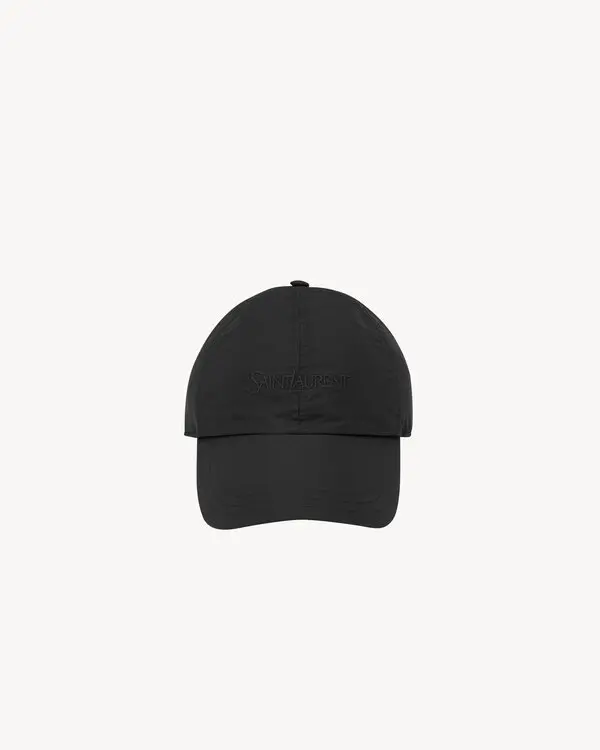 Saint Laurent Baseball Cap In Recycled Polyamide - Black