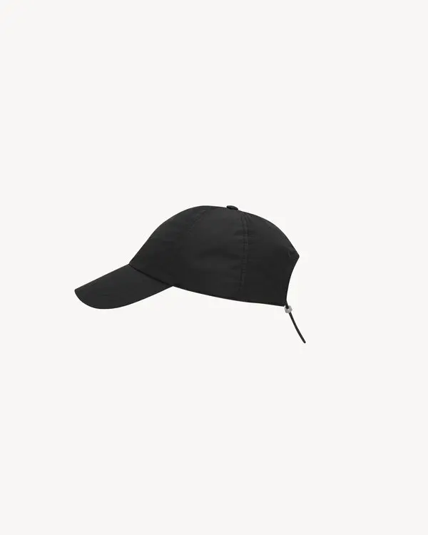 Saint Laurent Baseball Cap In Recycled Polyamide - Black