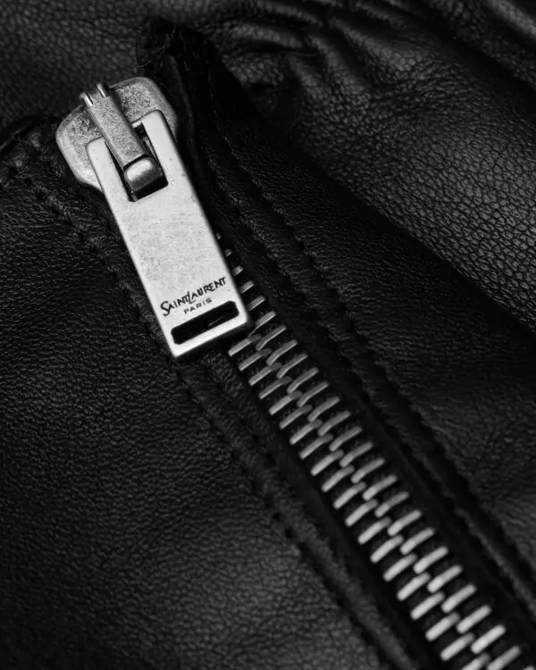 Saint Laurent Zip Gloves In Lambskin