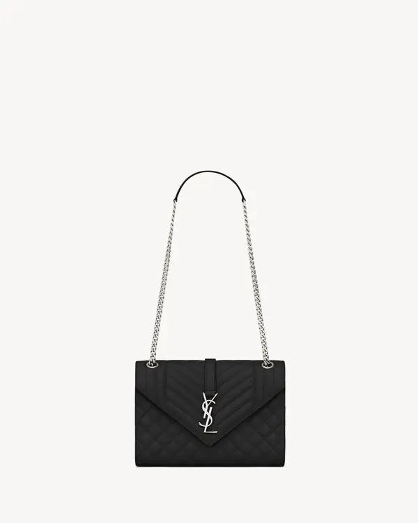 Saint Laurent Envelope Medium Bag - Black