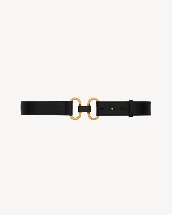 Saint Laurent Double Ring Belt - Black