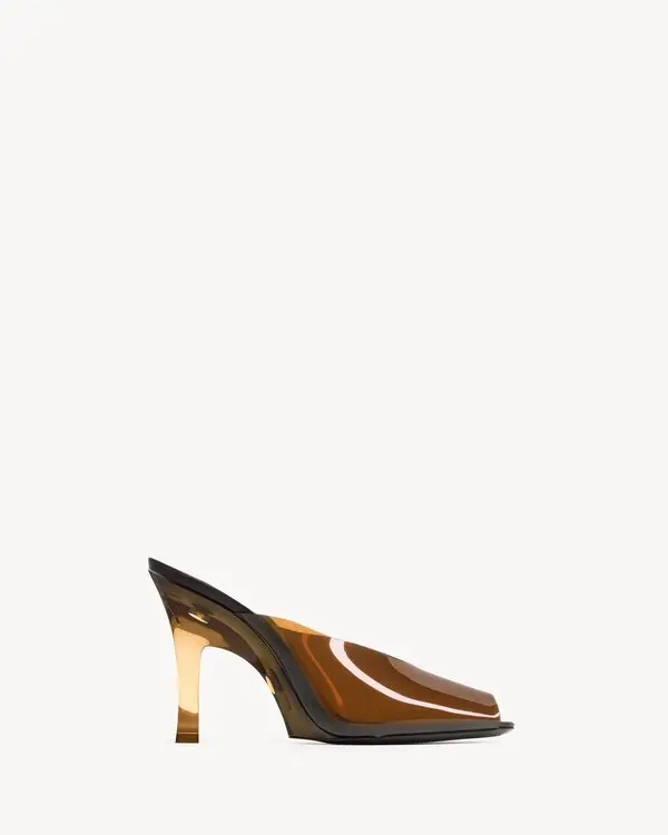 Saint Laurent Sabrina Mules In Tpu - Dark Brown