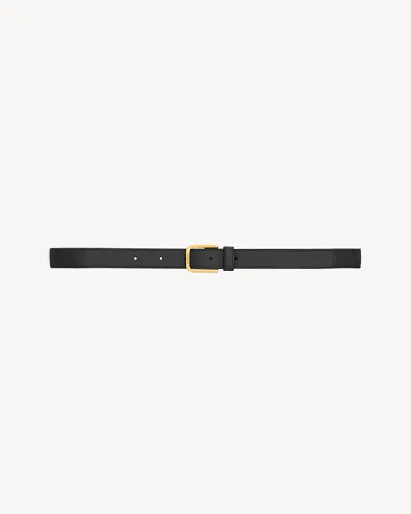Saint Laurent Minimal Belt In Smooth Leather - Black