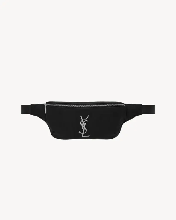 Saint Laurent Cassandre Classic Crossbody Bag In Canvas And Leather - Black