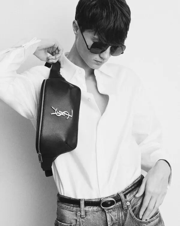 Saint Laurent Cassandre Classic Crossbody Bag In Canvas And Leather