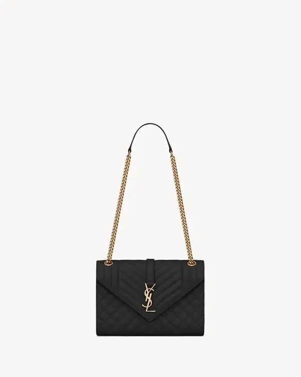 Saint Laurent Envelope Medium Bag - Black