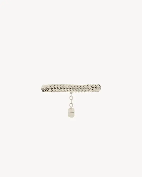 Saint Laurent Chain Bracelet In Metal - Oxidized Silver