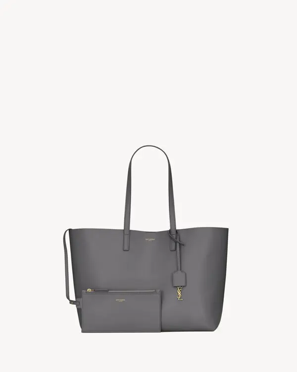 Saint Laurent East/west Shopping Tote Bag With Cassandre Charm - Storm
