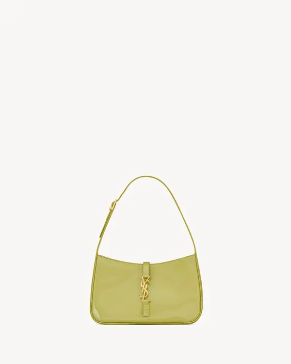 Saint Laurent Le 5 À 7 Patent Leather Shoulder Bag - Wild Lime