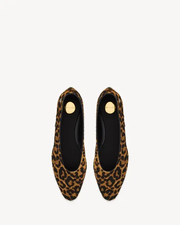 Saint Laurent Ballerinas In Pony Hair Leather - Leopard