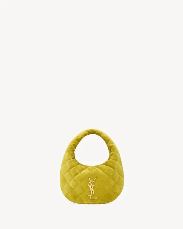 Saint Laurent Icarino Quilted Suede Bag - Wild Lime