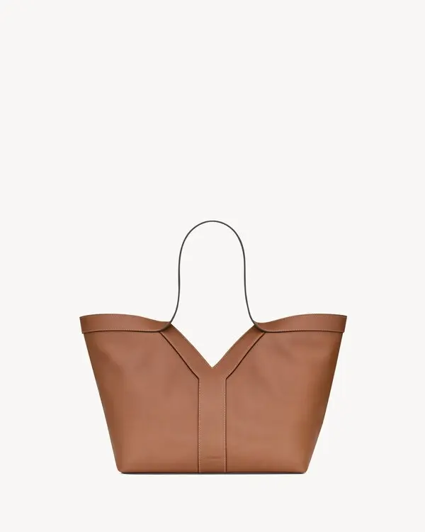 Saint Laurent Y Tote In Leather - Brick