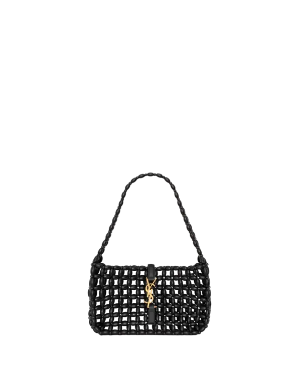 Saint Laurent Le 5 À 7 Shoulder Bag In Wood Beads - Black