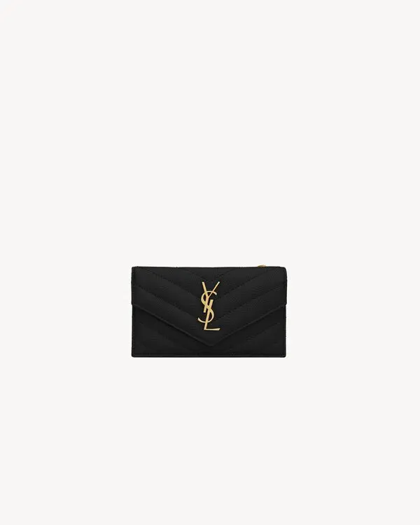 Saint Laurent Cassandre Matelassé Fragments Flap Card Case