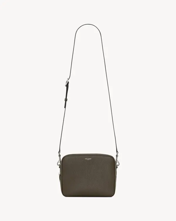 Saint Laurent Small Camera Bag In Grained Leather - Light Musk