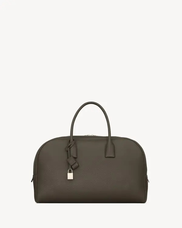 Saint Laurent Grained Leather Bowling Duffle Bag - Light Musk