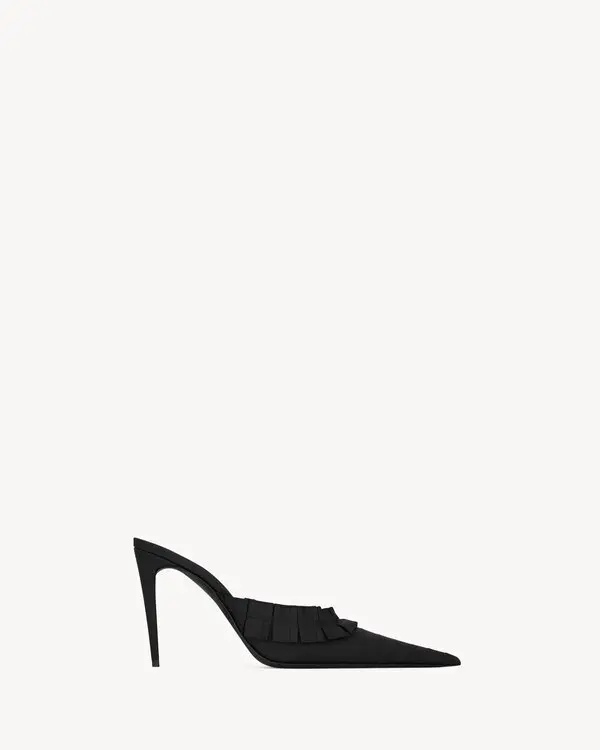 Saint Laurent Madeleine Mules In Silk Taffeta