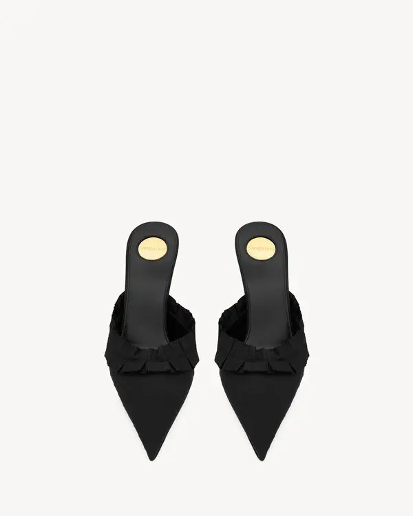 Saint Laurent Madeleine Mules In Silk Taffeta