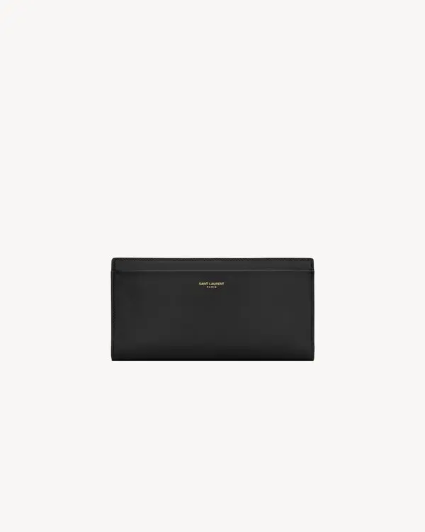 Saint Laurent Paris Zip Wallet In Smooth Leather - Black
