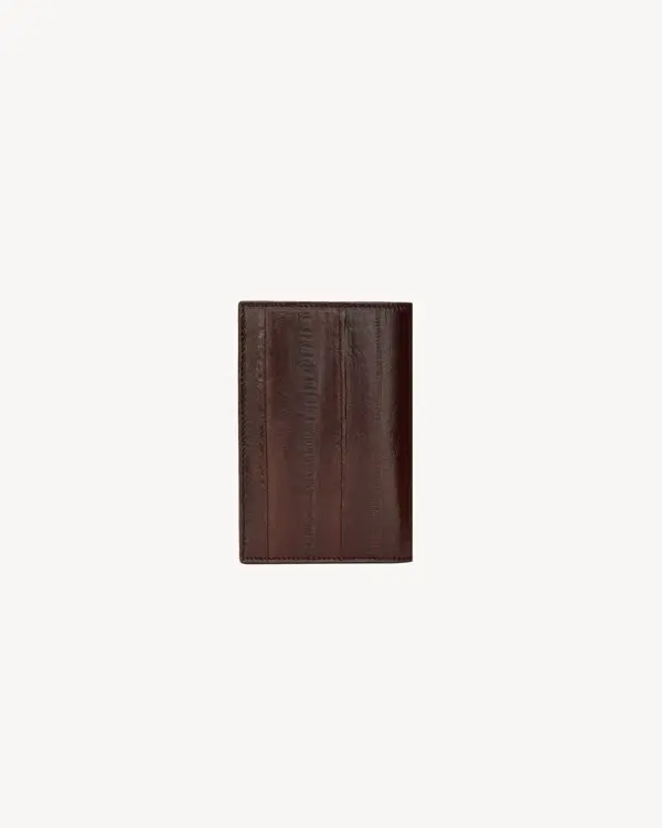 Saint Laurent Tiny Cassandre Credit Card Wallet In Hagfish