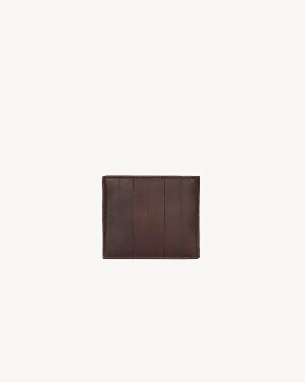 Saint Laurent Tiny Cassandre East/west Wallet In Eel - Brown