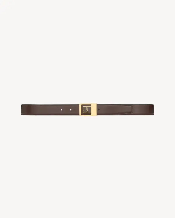 Saint Laurent La 66 Smooth Leather Belt - Burnt Chocolate
