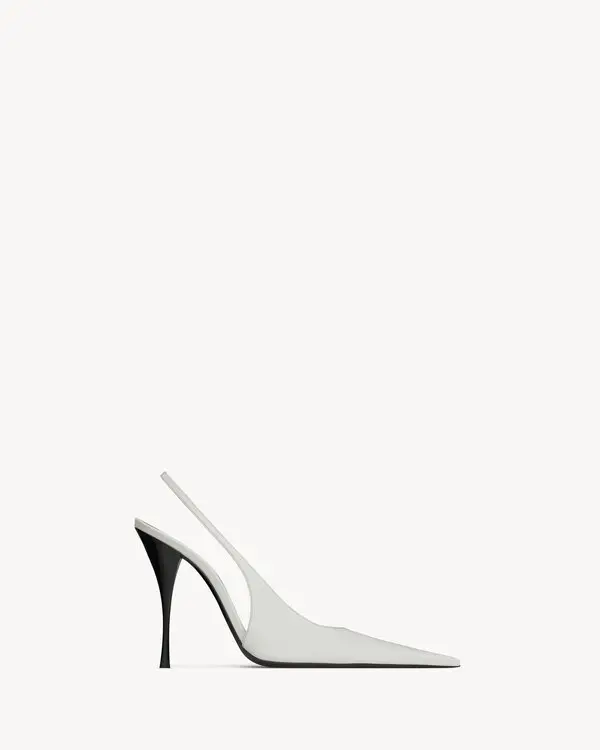 Saint Laurent Slingback Pumps In Smooth Leather