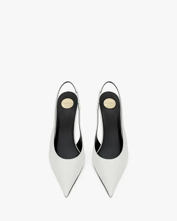 Saint Laurent Slingback Pumps In Smooth Leather