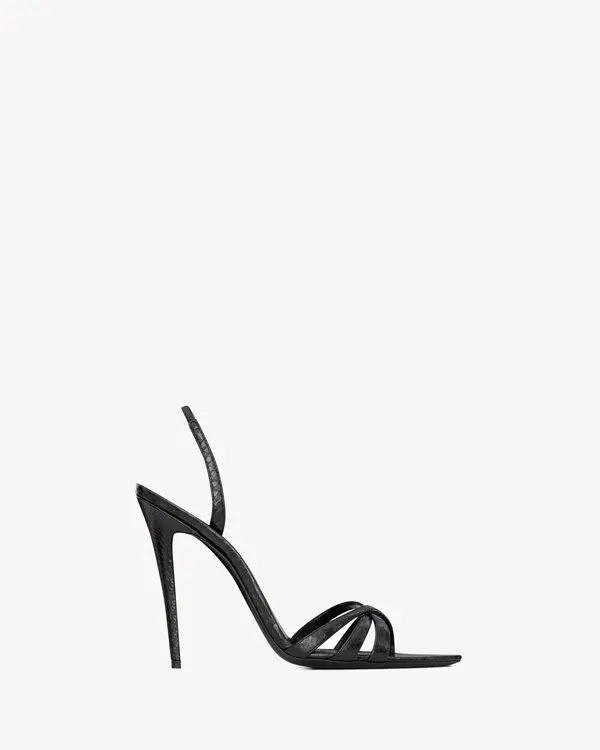 Saint Laurent Kate Sandals In Python-embossed Leather