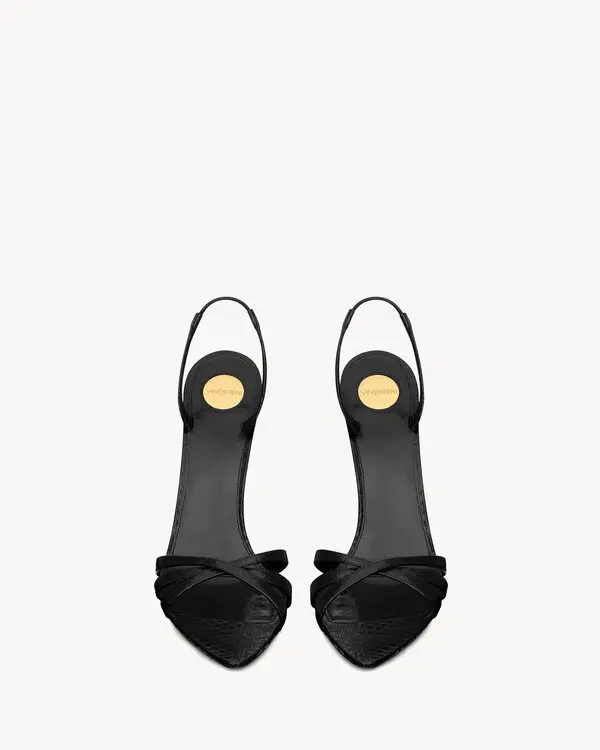 Saint Laurent Kate Sandals In Python-embossed Leather